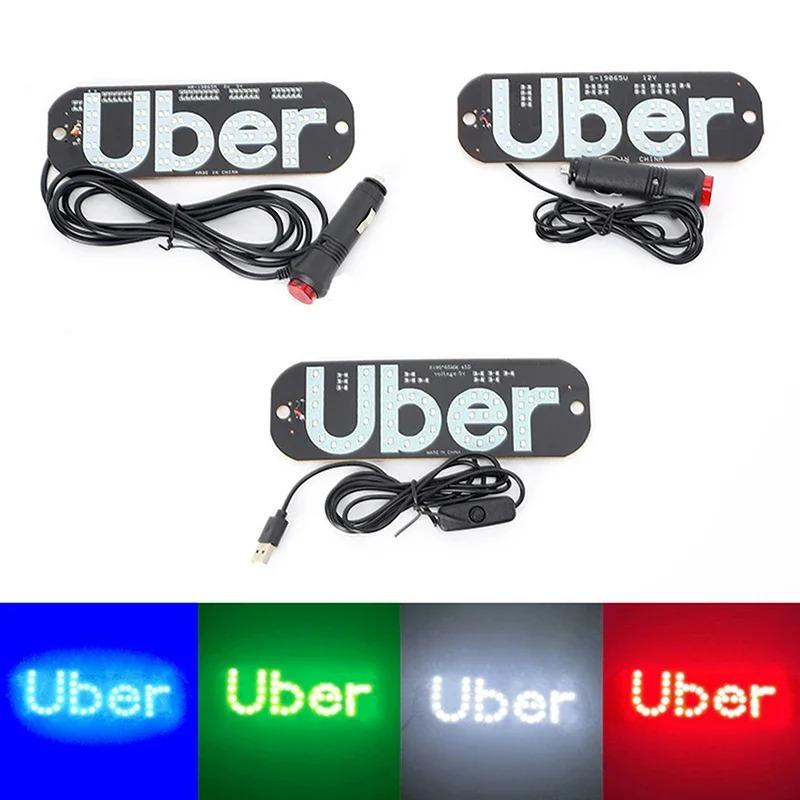 12V LED UBER Cab Indicator Lamp Windscreen Sign Windshield Light ...