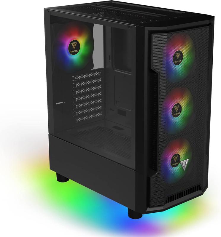 ATX Mid Tower Gaming Computer PC Case with Side Tempered Glass ...