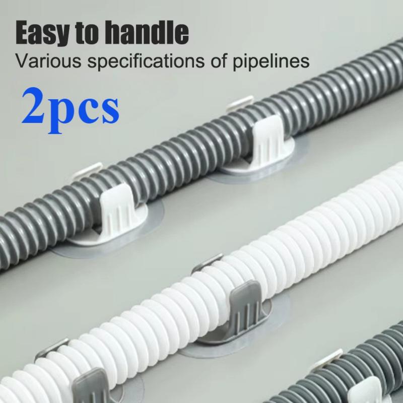 1/2pcs Pipe Clamp Hooks Rack Self Adhesive Pipe Retainer Wal - TikTok ...