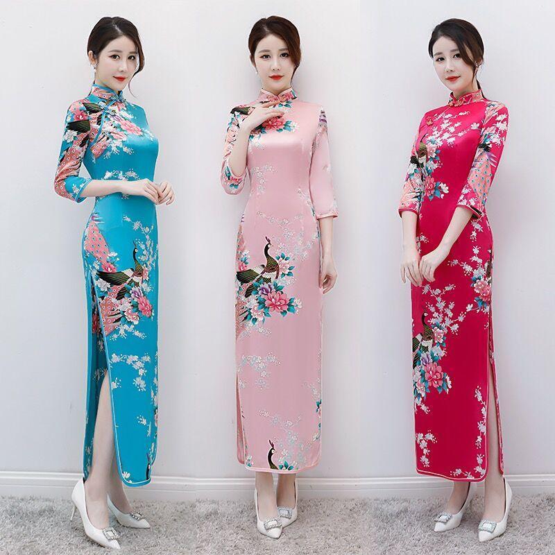 Cheongsam Musim Bunga, Gaya Retro, Untuk Wanita, Cheongsam Pertunjukan ...