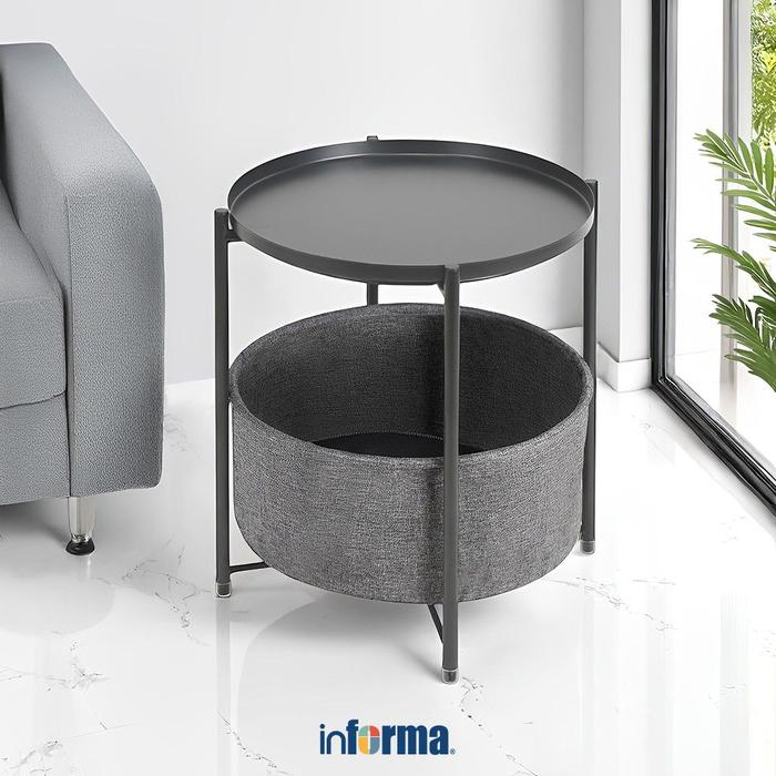 Promo Informa Nolan Meja Sisi Round - Abu-Abu Tua Nakas Tempat Barang ...