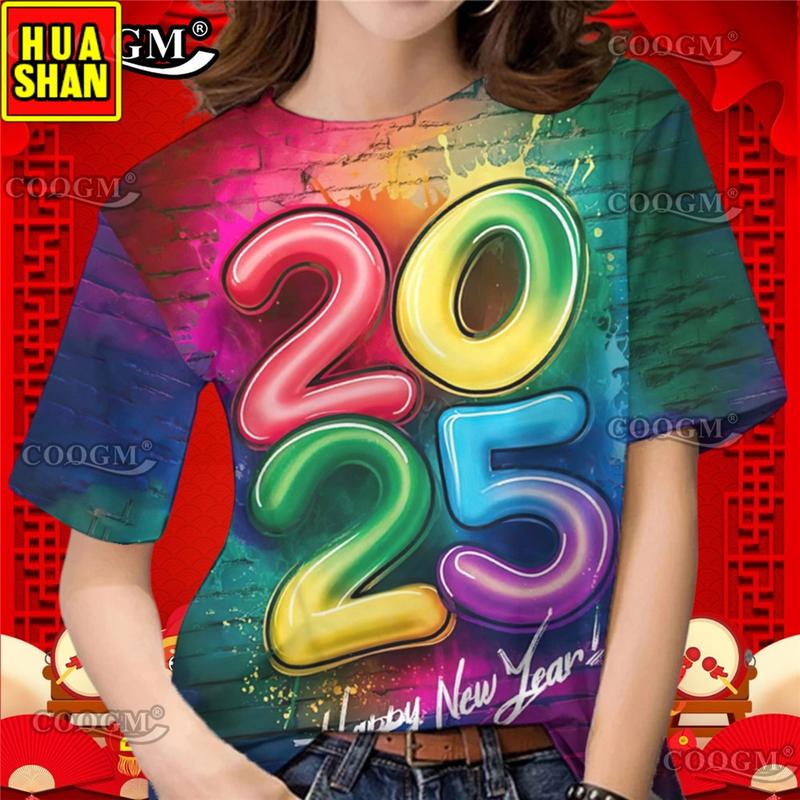 Baju T Tahun Baru, Cetakan 3D, Tema Pesta Musim Bunga Bahagia, - TikTok ...