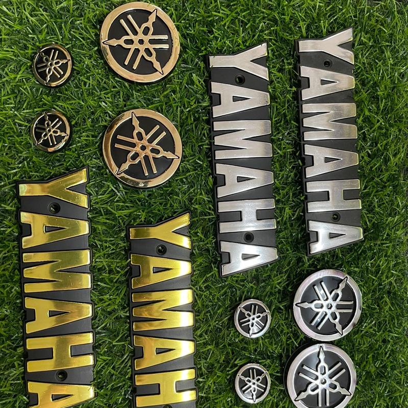 Gold chrome Yamaha y15 lc y16 emblem Yamaha logo set Accessories ...
