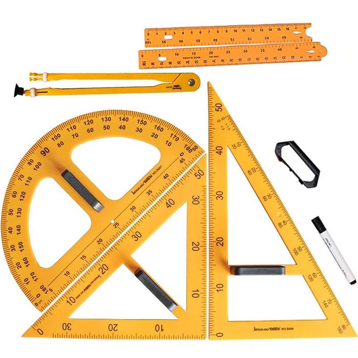 Jual Set Penggaris Papan Tulis Magnetik 1 Meter Alat Peraga Matematika ...