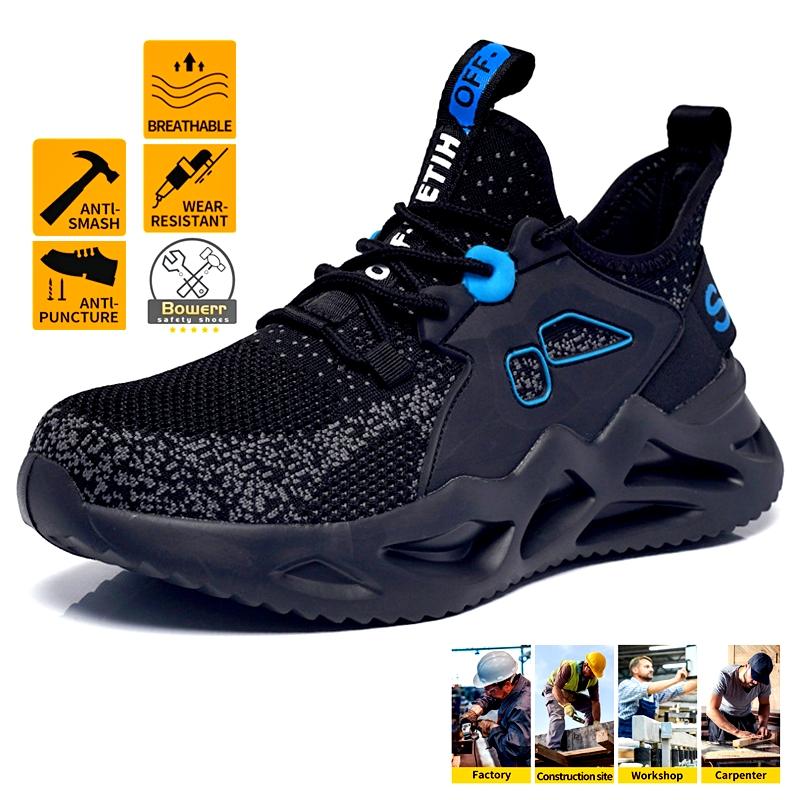 Bowerr Breathable Safety Shoes For Men Steel Toe Oil resistant - TikTok ...