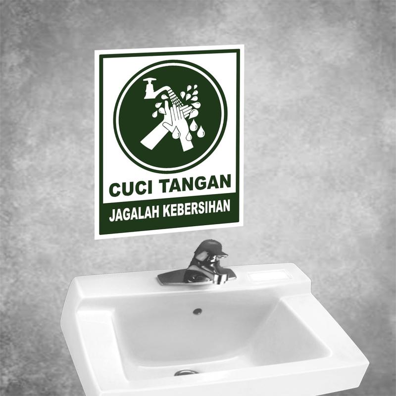 STICKER CUCI TANGAN PVC STICKER KALIS AIR DAN TAHAN LASAK - TikTok Shop ...
