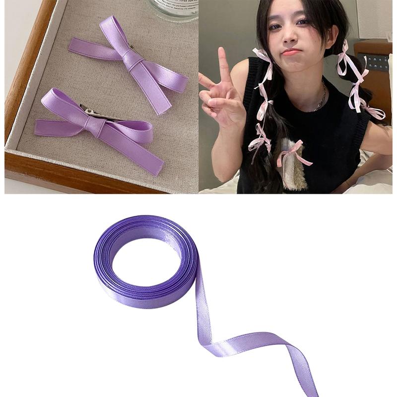 YIG8 2 Yards-Roll Delicate Bow Ribbon Y2K Style Ribbon Bow Bunches ...