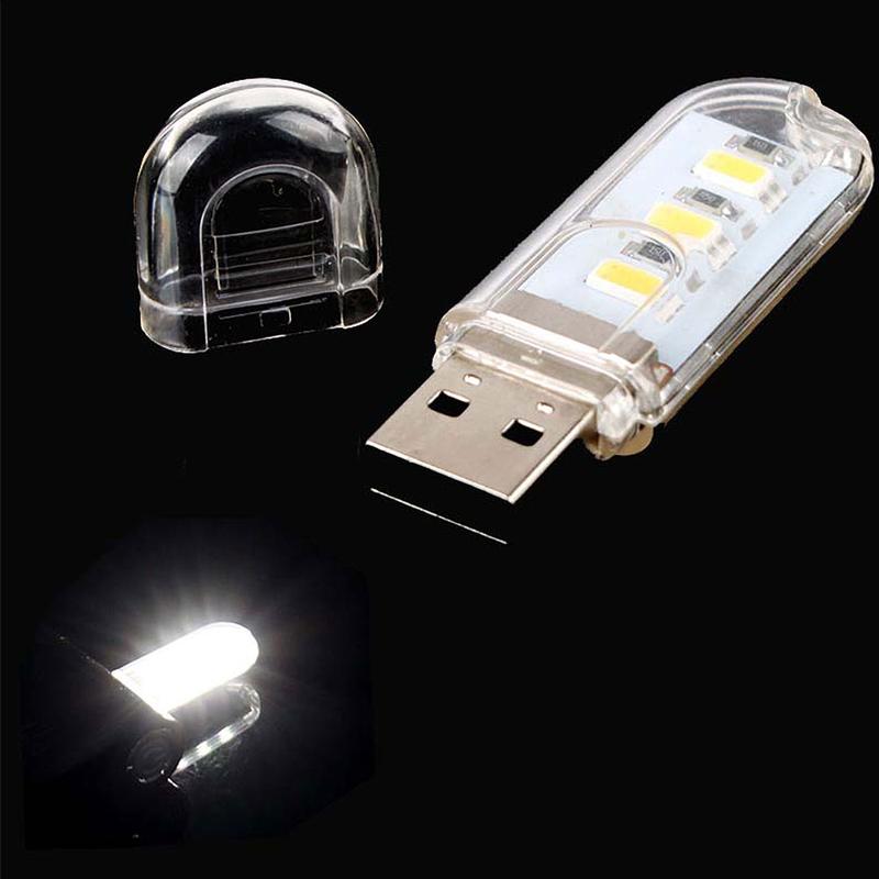 Mini USB 3 LED Light Pocket Card Lamp Mobile Power Camping Laptop ...