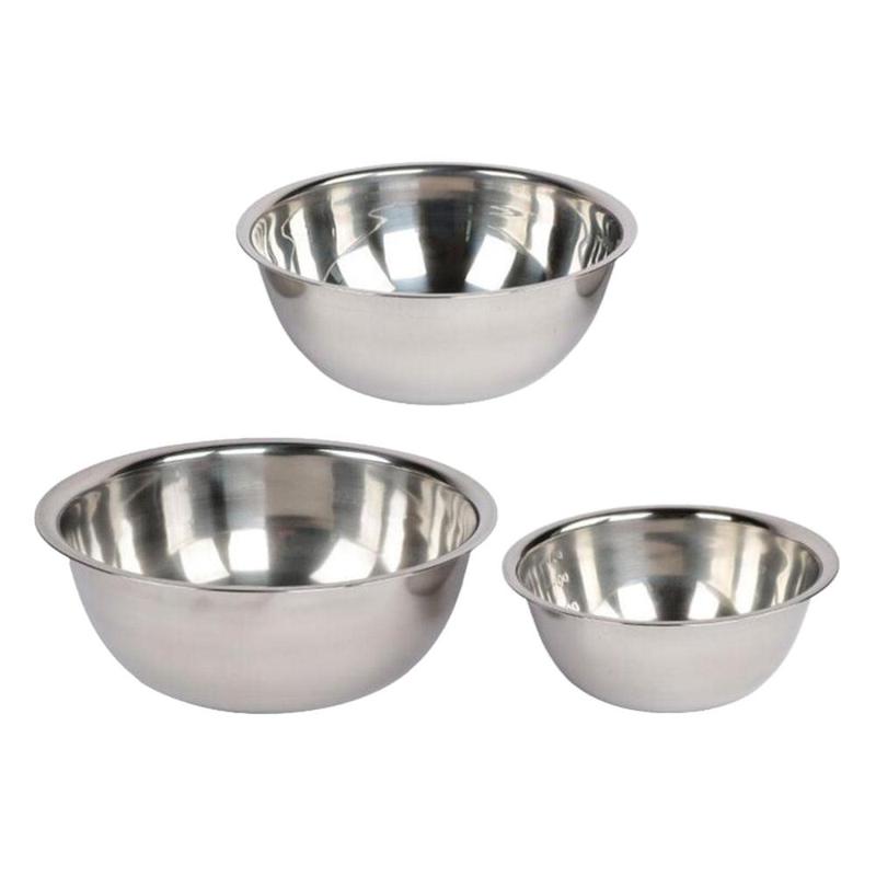 3x Stainless Steel Bowls Set Dinnerware Container Food Storage - TikTok ...
