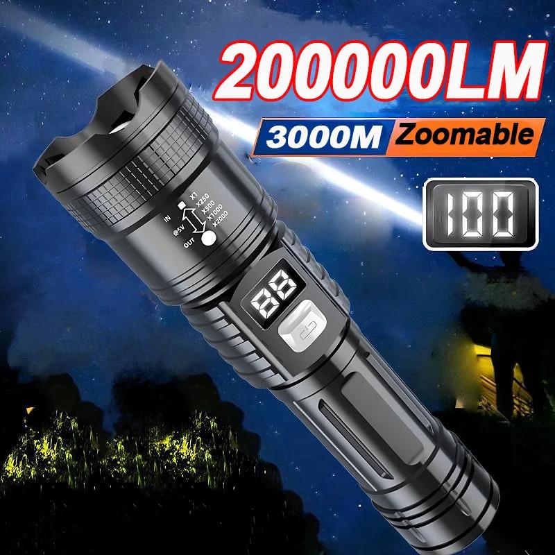 2024 Power Led Flashlights 20000LM Emergency USB Camping Fishing ...