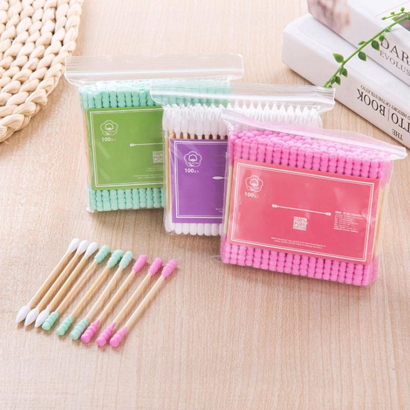 100Pcs/Set, Color Swab Stick, Double-Head Spiral Swab, Ear-Cut - TikTok ...