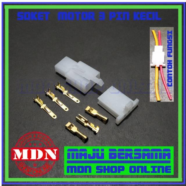 Jual soket motor 3 pin kecil - conektor 3 pin kecil jual per 1 set ...