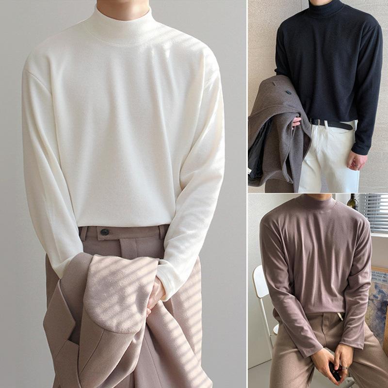 Kemeja Lapisan Asas Turtleneck Separuh Dralon, Gaya Hong Kong, - TikTok ...