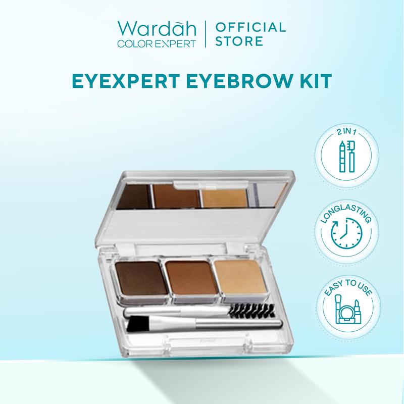 Wardah EyeXpert Eyebrow Kit - Eyebrow powder, Longlasting, Easy ...