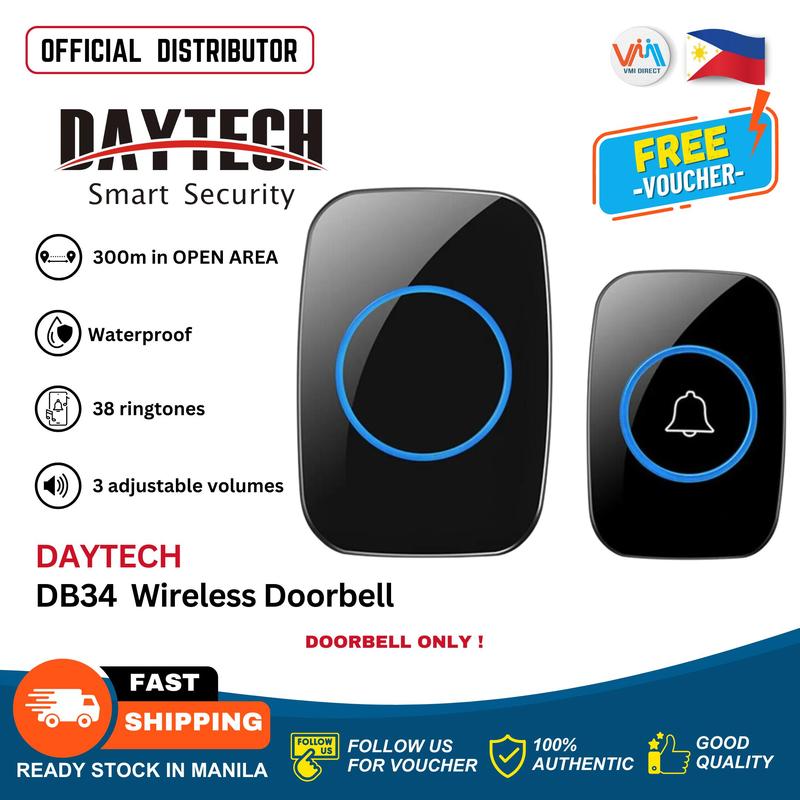 DAYTECH DB34 Wireless Doorbell Waterproof 300m in Open Area Distance - TikTok Shop Philippines