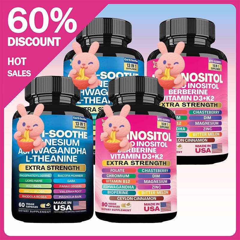 2 Assembly Soothe & Smooth Bundle - Zoyava Cortisol and Myo-Inositol ...