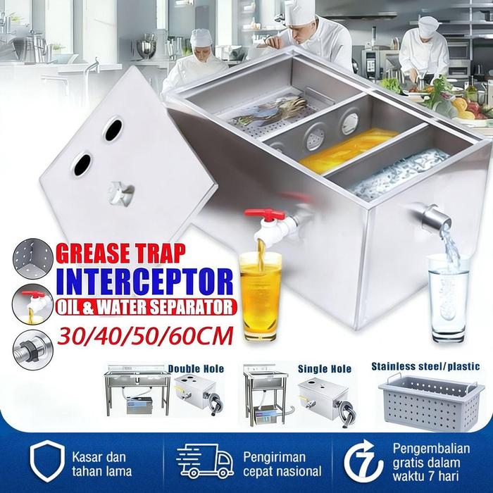 Promo 【Ready】Grease Trap Stainless Steel Filter Penyaring Lemak Dapur 4 ...