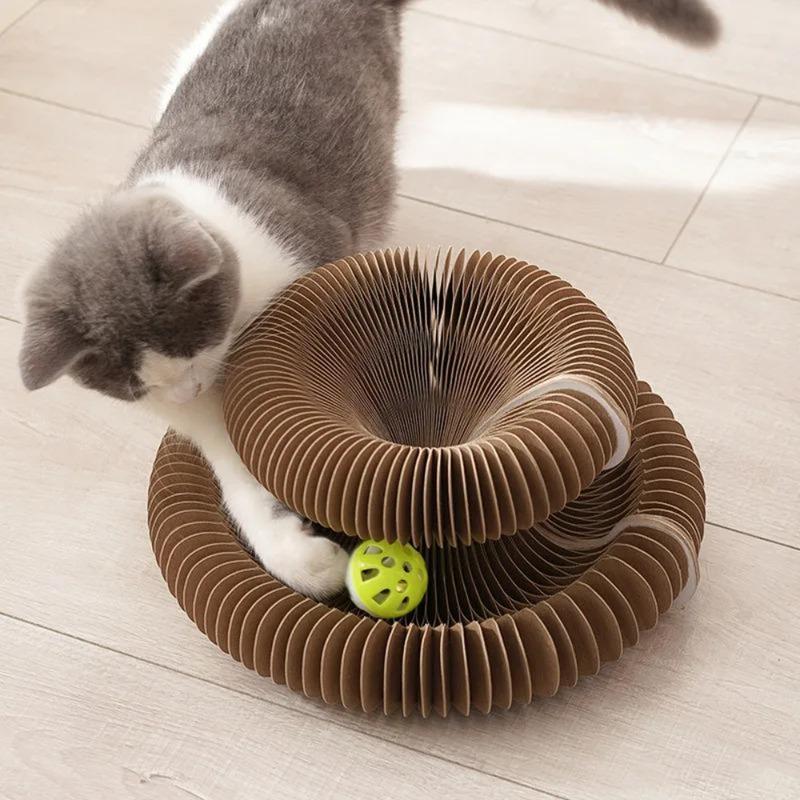 Magic Organ Cat Toy Cats Scratcher Scratch Board Round Corrugated ...