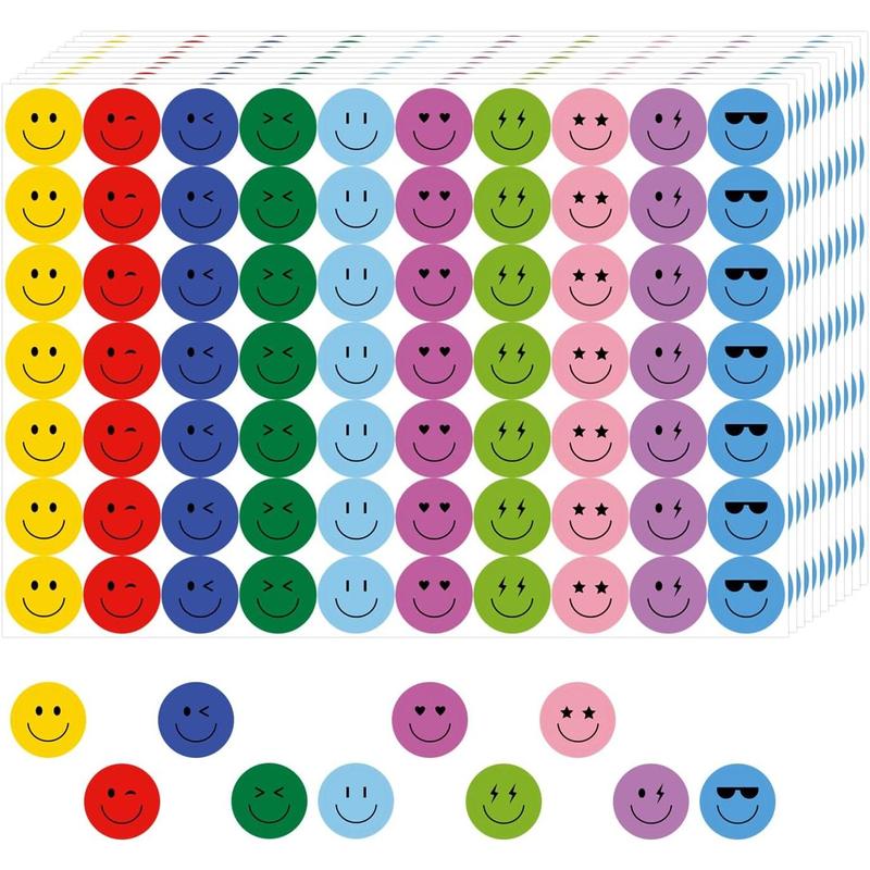 6000 count Happy Smile Stickers for School Reward Behavior Chart,3/8 ...