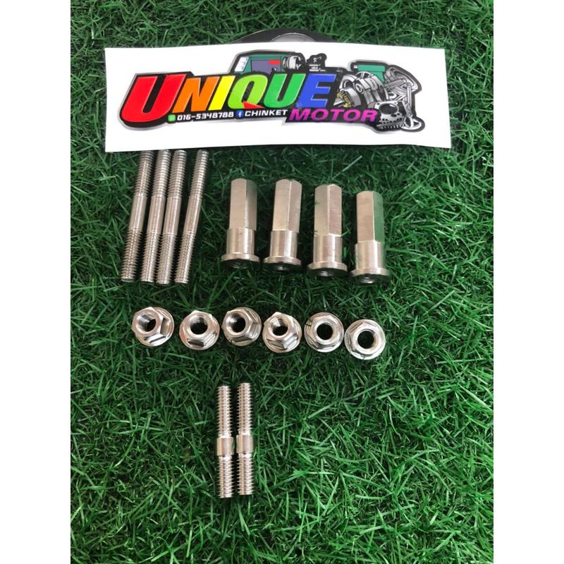 Y125Z/RXZ STAINLESS STEEL CNC SET 5IN1 (Head Nut/Block Nut/Block ...