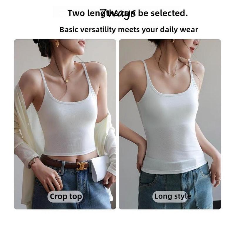 Cotton U-neck fixed-cup tank top, bra-top, basic white black - TikTok ...