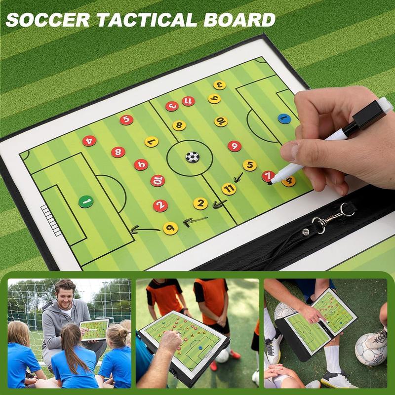 Magnetic Soccer Coaching Board - PU Leather Fold Board with Markers ...