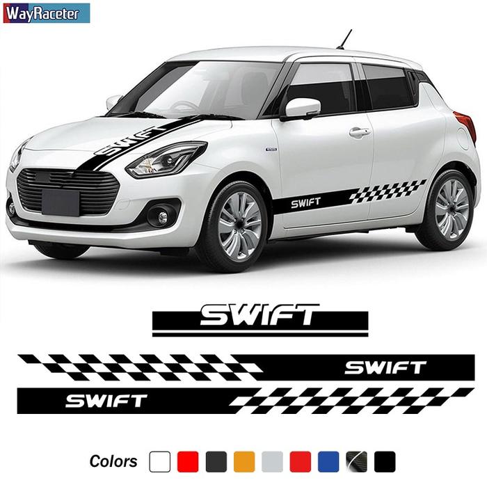 Jual Racing Car Hood Decal Bonnet Body Kit Engine Cover Side Stripes ...