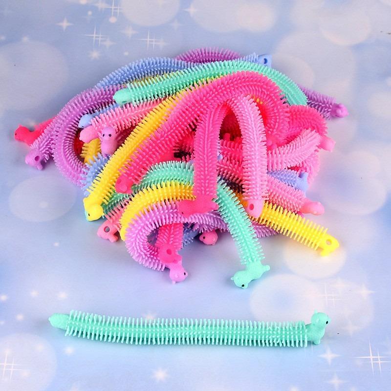 1pcs Colorful Soft Elastic Funny Pull Worm Toys Stretch String - TikTok ...