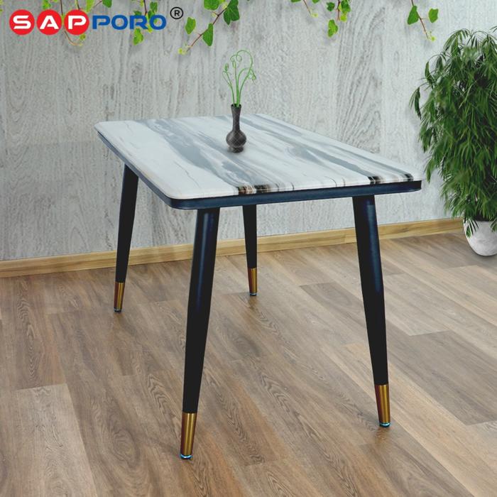 Promo SAPPORO MORETTI - Meja Makan Marmer | Dining Table Besi - Brown ...