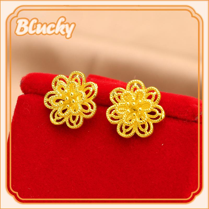 Anting-anting Bunga, Bersalut Emas, Asli 916, Untuk Wanita, Hadiah ...