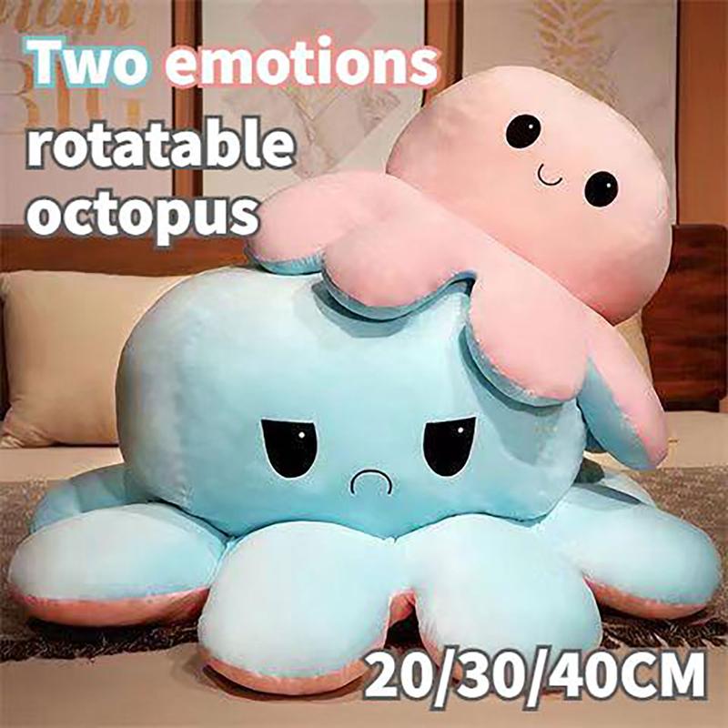 Flippable Octopus Doll With Cute And Angry Expressions Colorful ...