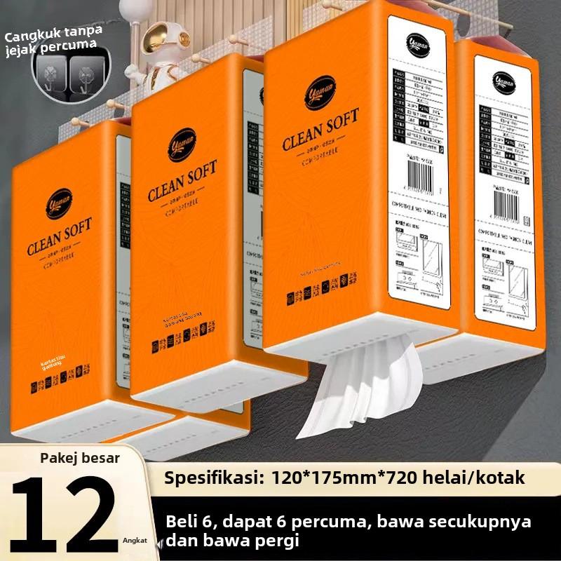 【12 pek】Kertas Tisu Gantung, Kotak Besar, Ekstrak Tisu Dapur, - TikTok ...