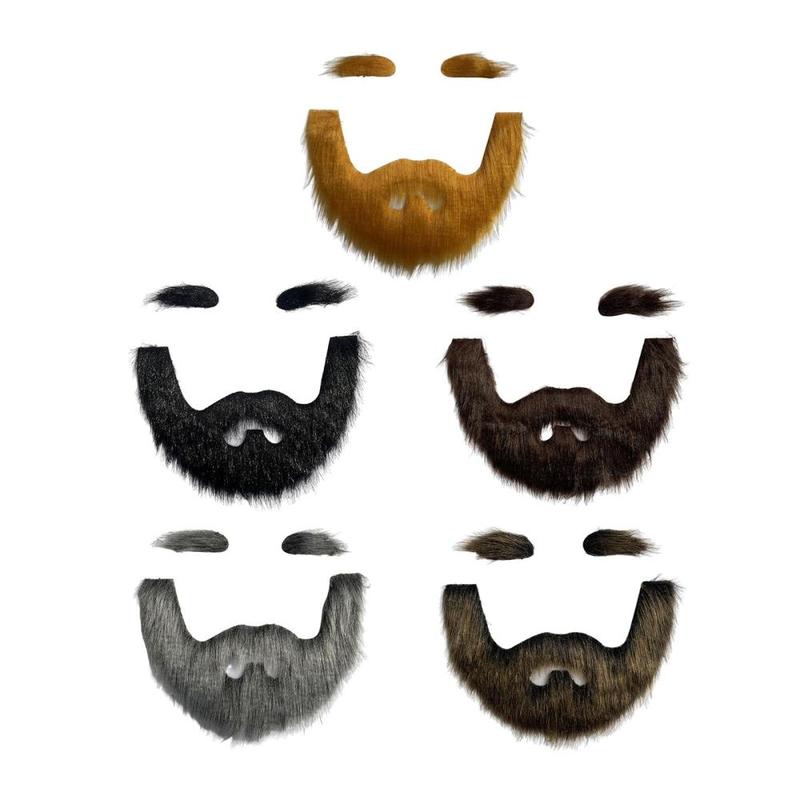 False Eyebrow and Beard Set Costume Women Men Makeup Fake Mustache ...
