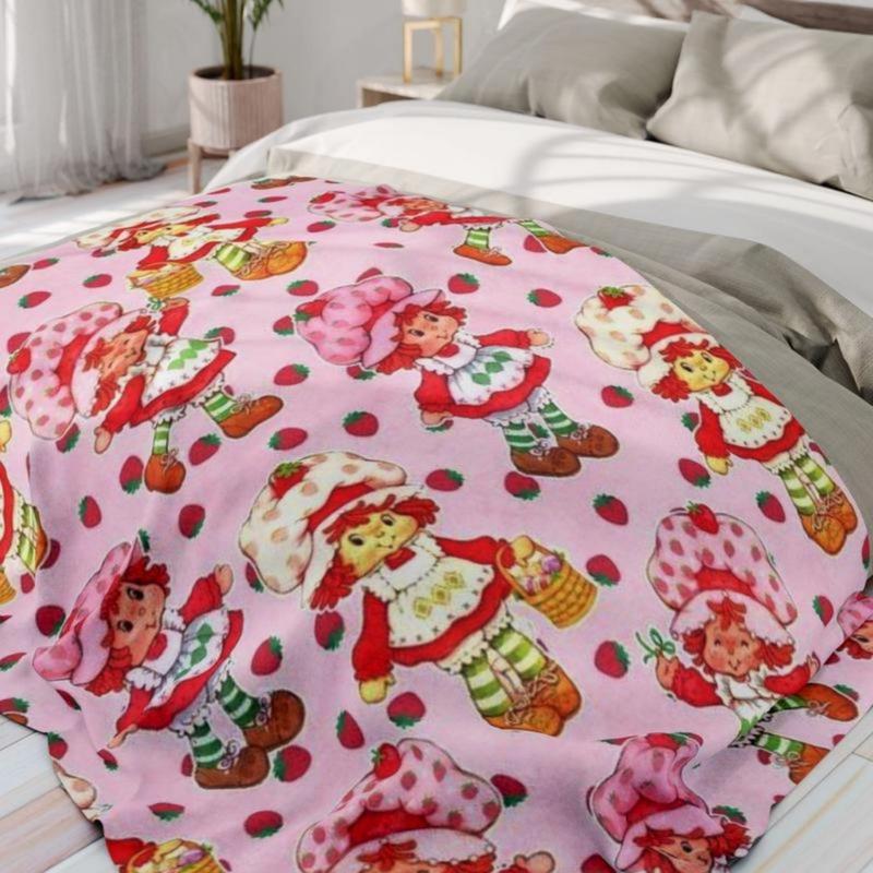 Soft Funny Throw Blanket Strawberry Shortcake Vintage Blanket,1 Count ...