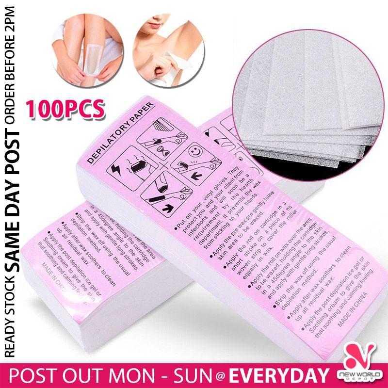 ( 100pcs ) Disposable Depilatory Epilator Waxing Paper Strip For Leg ...