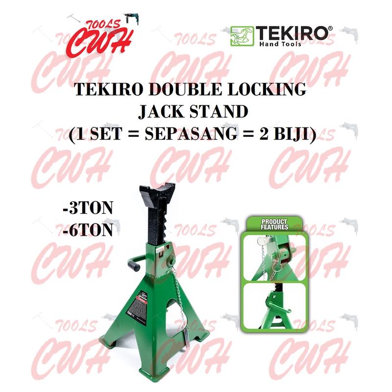 SEPASANG 2BIJI TEKIRO TAIWAN 3T 6T DOUBLE LOCKING JACK STAND KERETA ...