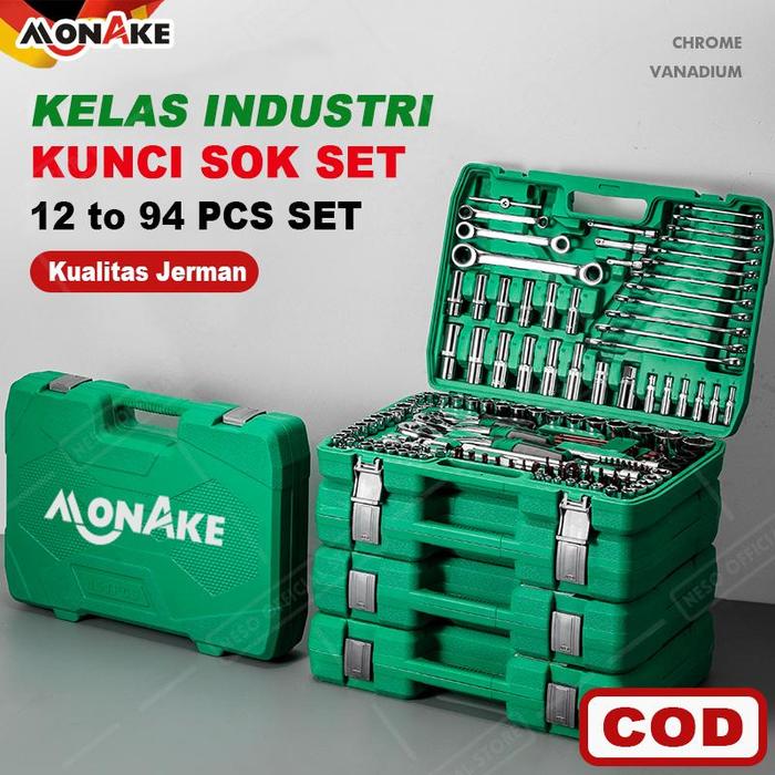 Promo MONAKE Kunci Sok Set 12/32/37/46/53/61/82/94 pcs Set (COD ...