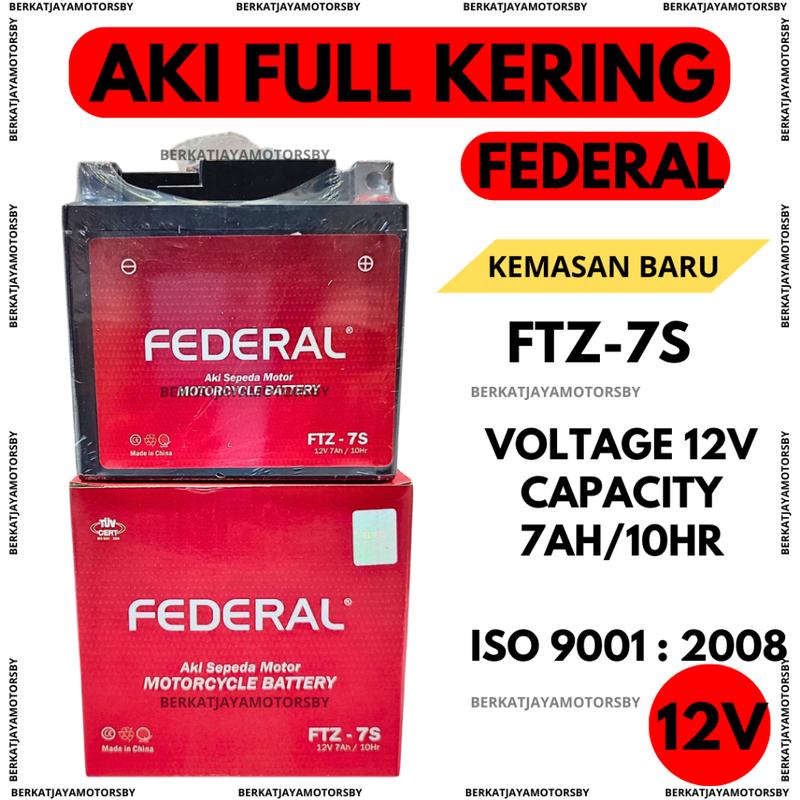 AKI FULL KERING GTZ7S 12V 7AH 10HR AKI FEDERAL NANO GEL FTZ7S ACCU ...