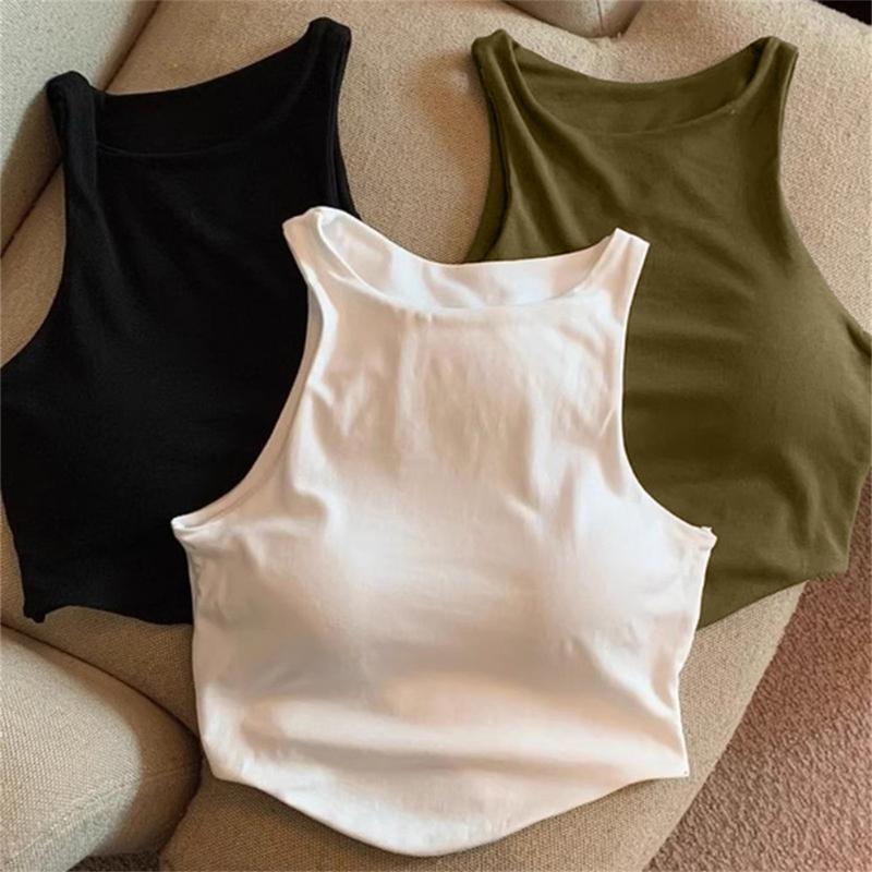 Simple One-piece Tops Vest Chest Pad Women's Niche Solid Color - TikTok ...