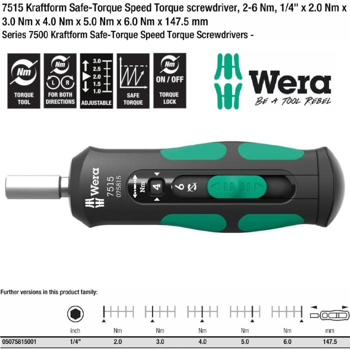Promo Wera 05075815001 - Obeng Torsi 1/4" 2-6 Nm x 147.5 mm Kraftform ...