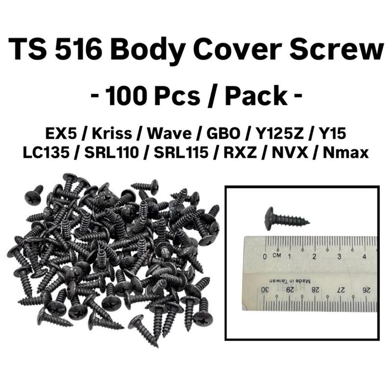 ( 1 Pack = 100 Pcs ) TS 516 Body Cover Set Screw Skru Skrew TS516 EX5 ...