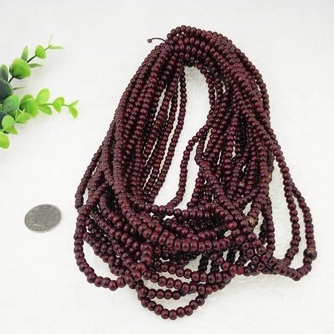 Gelang Manik Kayu, 3 Bulatan, 108 Manik, dengan Simpulan, Berbilang ...