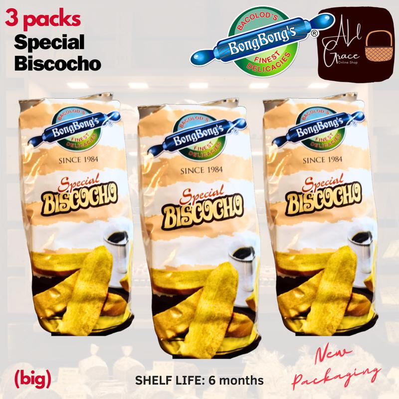 3 PACKS of Bongbong's Special Biscocho Big - Bacolod Pasalubong ...
