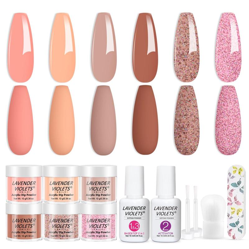 LAVENDER VIOLETS Dip Powder Nail Starter Kit, 12pcs/set Including ...