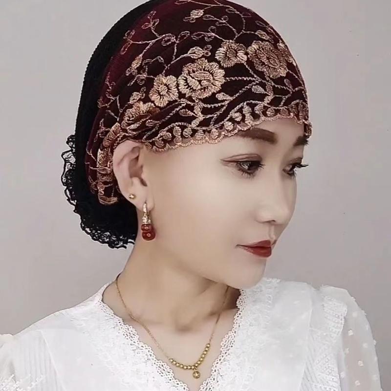 Ikat Kepala Bunga Bersulam, Topi Renda Nipis, Ikat Rambut Putih ...