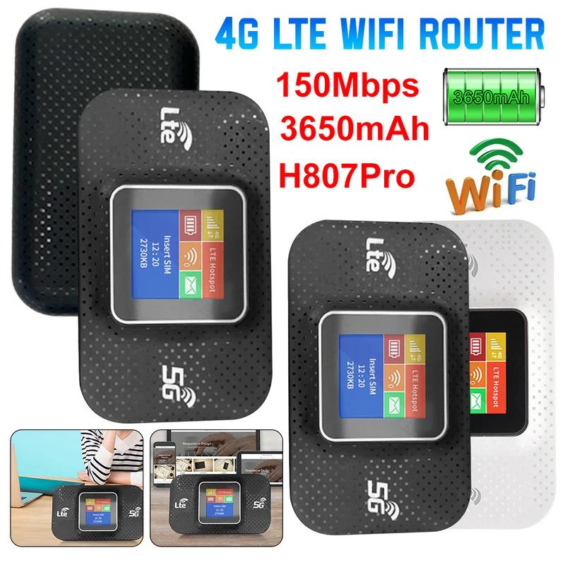 H807 Pro 4G LTE WiFi Repeater SIM Card Slot WI FI Router 3650/2100mAh ...