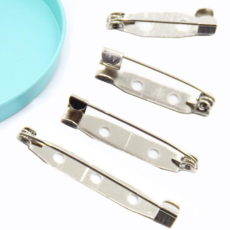 100Pcs Practical Alloy Brooch Bar Backs Safety Pins with Holes - TikTok ...
