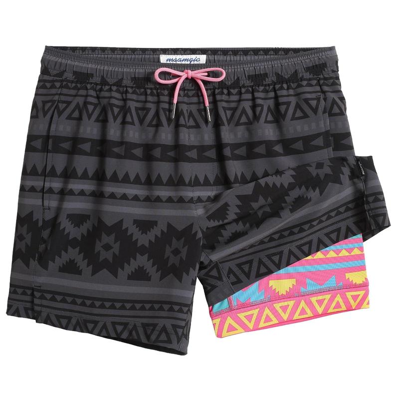 Maamgic 2 in 1 Stretch Short Lined Black Mayan Gym Shorts, Breathable ...