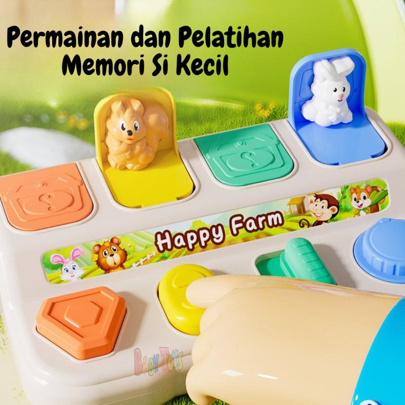 BabyToys Mainan Anak Animal World Pop Up Toy Happy Farm Melatih Motorik ...