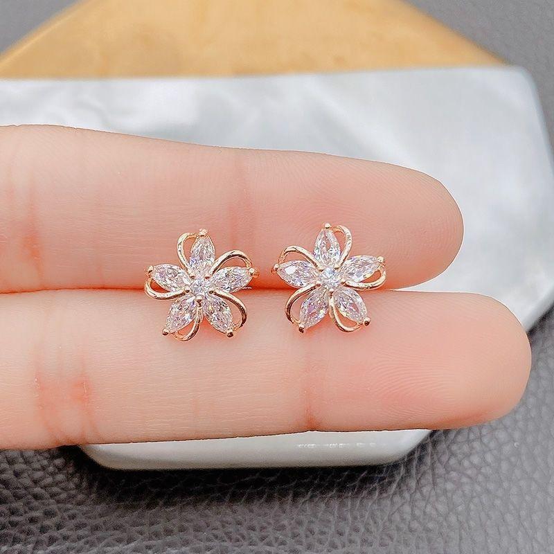Anting-anting Bunga Lima Kelopak, Gaya Korea, Anting-anting Stud ...